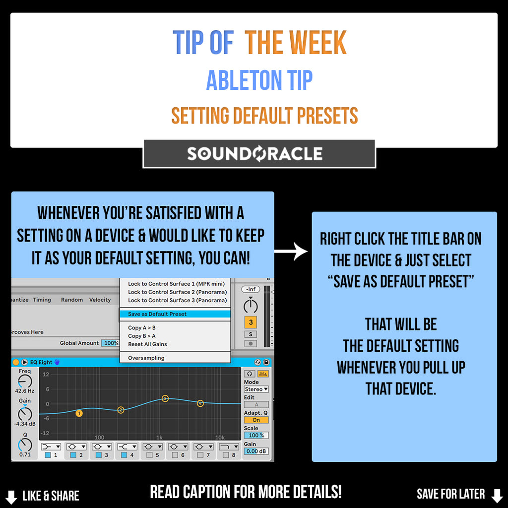 Setting Default Presets: Ableton Tips | SoundOracle Sound Kits